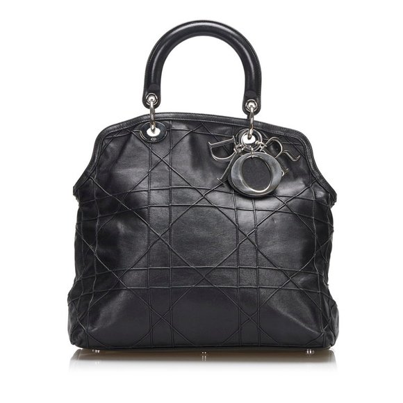 Dior | Bags | Christian Dior Dior Lady Cannage Stitch Handbag Black ...